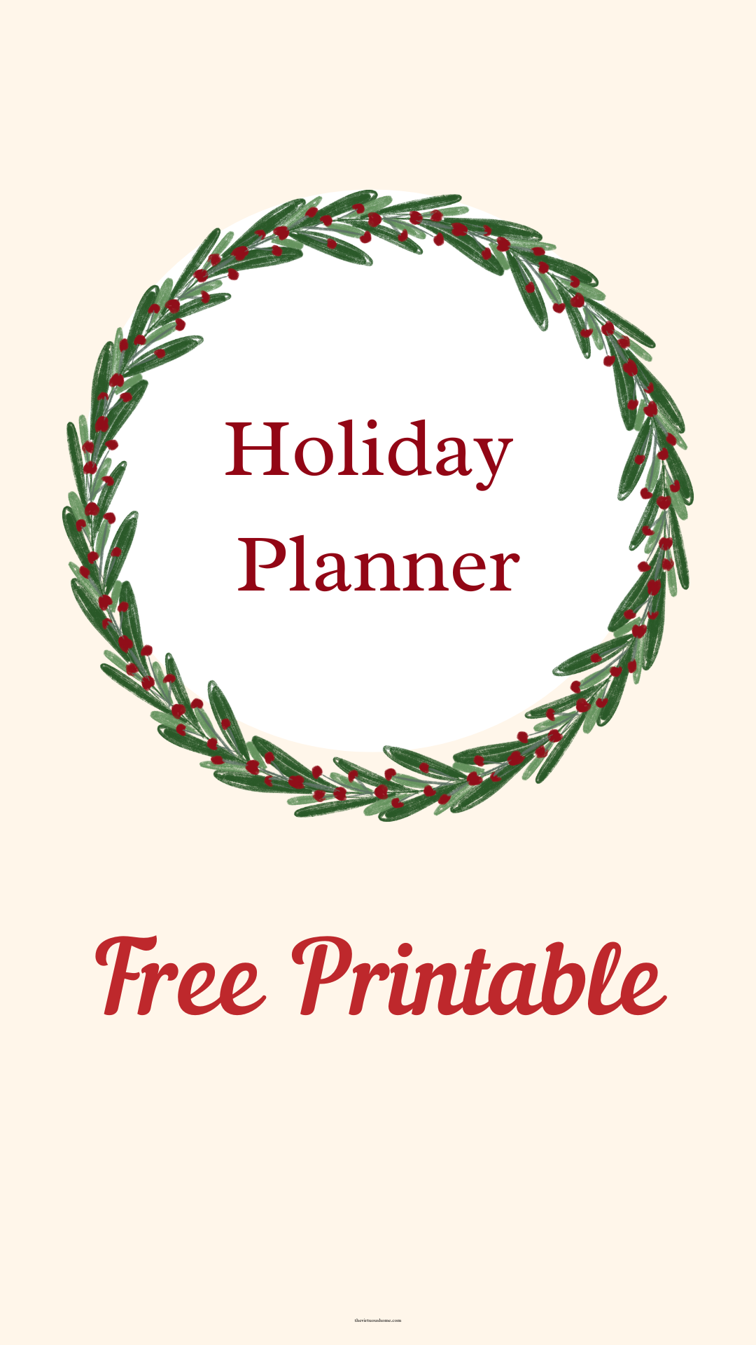 Free Printable Holiday Planner - The Virtuous Home
