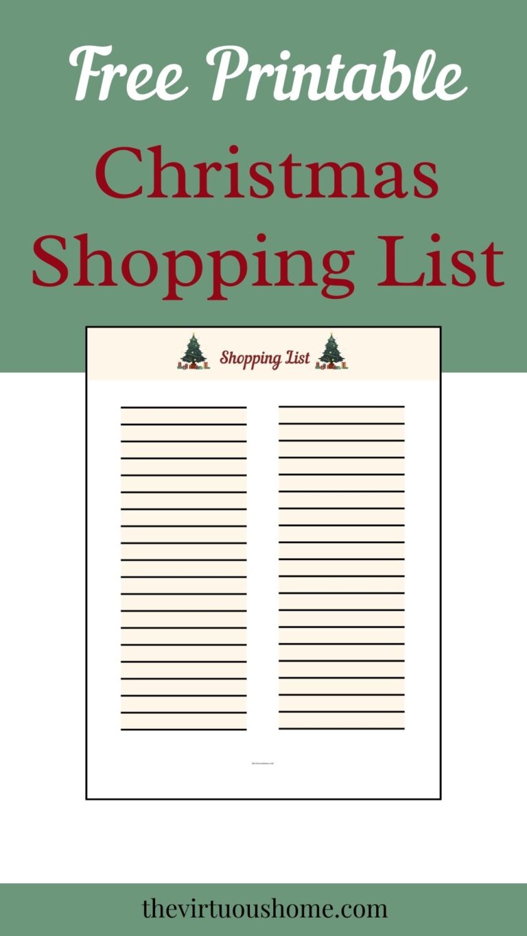 Free Printable Christmas Shopping List - The Virtuous Home