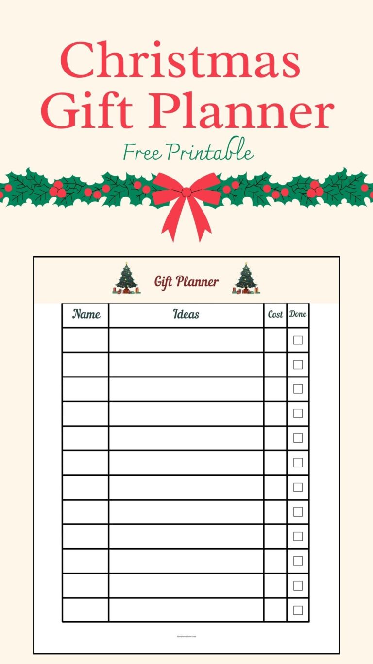 Christmas Gift Planner Printable - The Virtuous Home