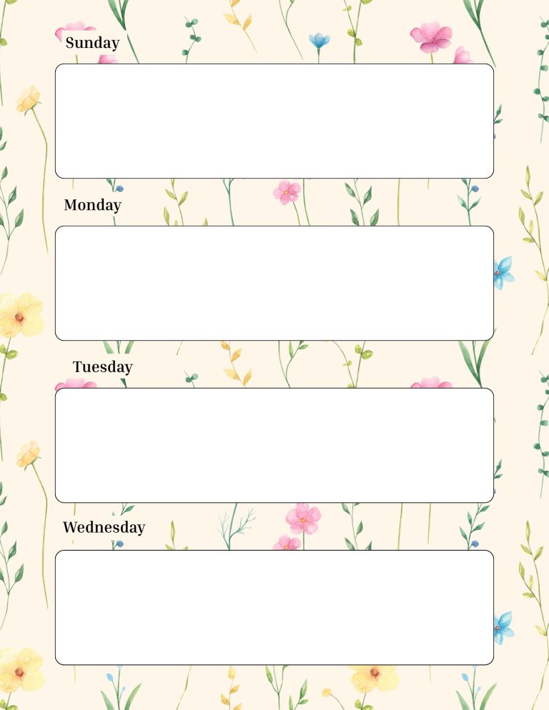 Weekly Routine Planner Free Printable - The Virtuous Home